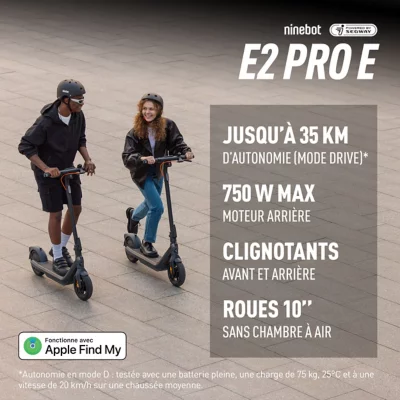 Trottinette Électrique E2 Pro E Powered By Segway Noir NINEBOT | INTERSPORT